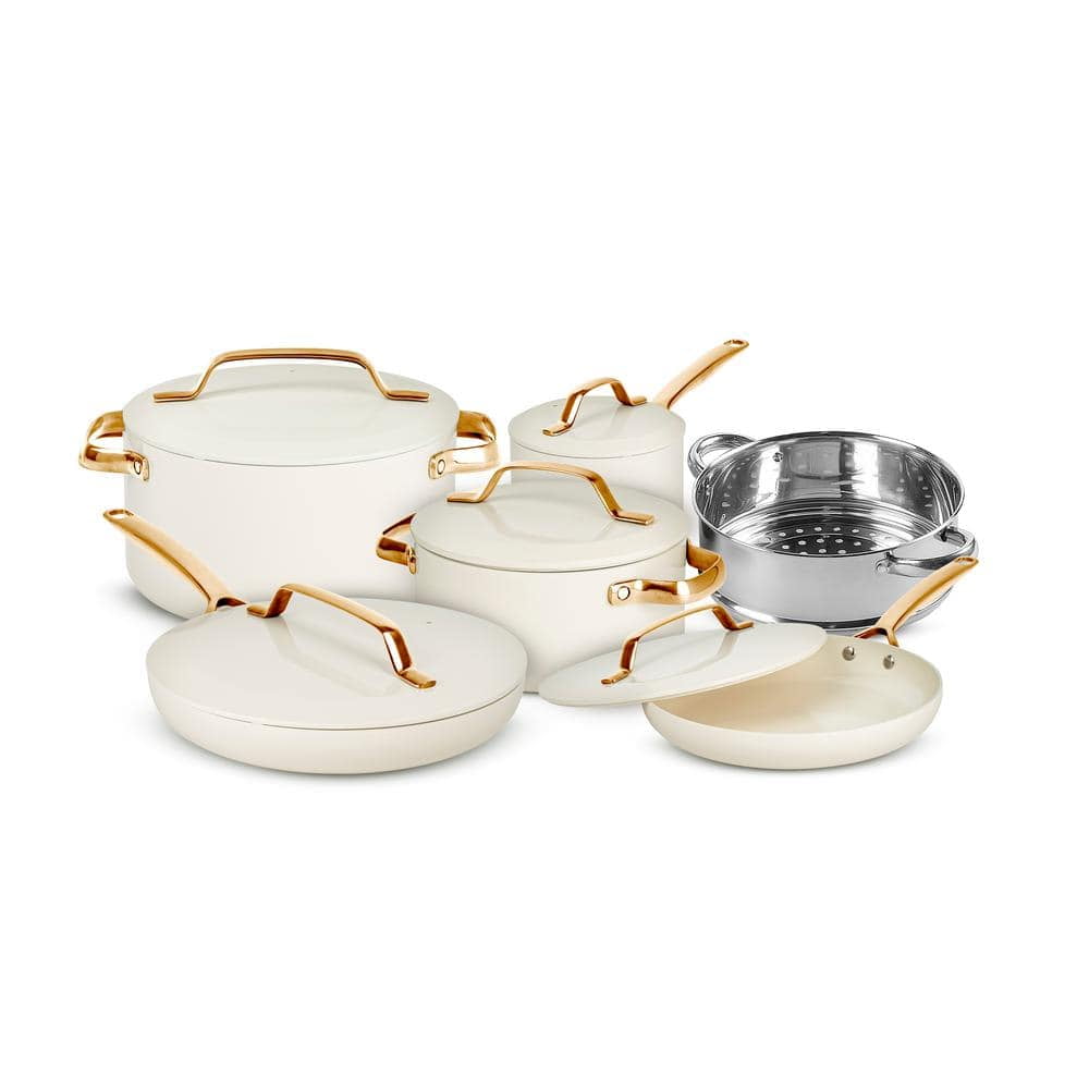 Modern 11-Piece Aluminum Ultra Performance Ceramic Nonstick Cookware ...