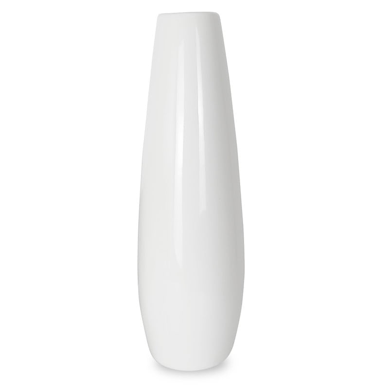Modern 12-Inch Tall White Ceramic Vase – Decorative Textured Flower ...