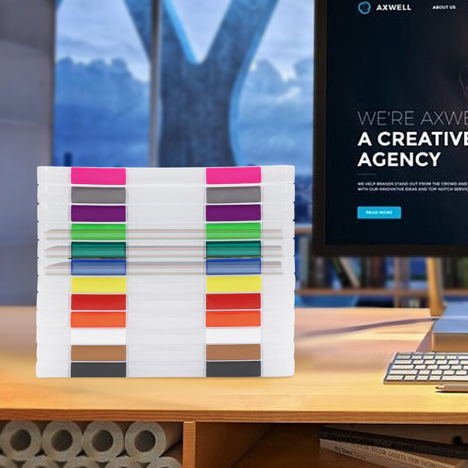 Modern 12Pcs Clear File Boxes Magazines Photos Holders Plastic Document ...