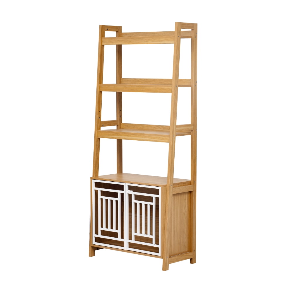Modern 2 IN 1 Dog Furniture Dog Crate Ladder Bookshelf, Tall Wood ...