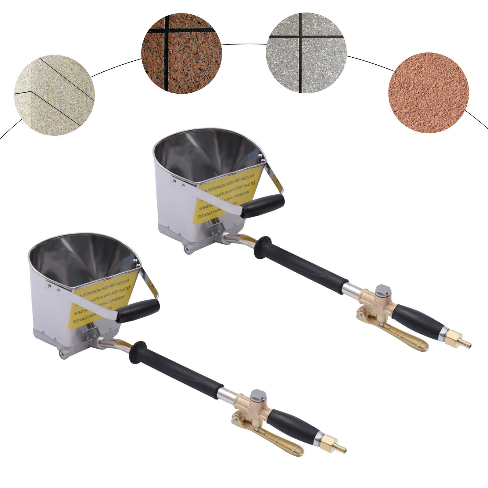 Modern 2 Cement Mortar Sprayer Hopper 4 Jet Paint Wall Concrete Stucco ...