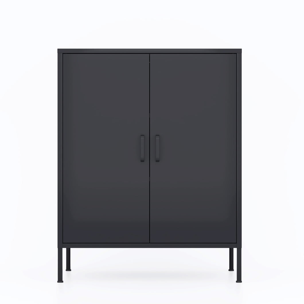 Modern 2-Door Metal Storage Locker Cabinet with Adjustable Shelves ...