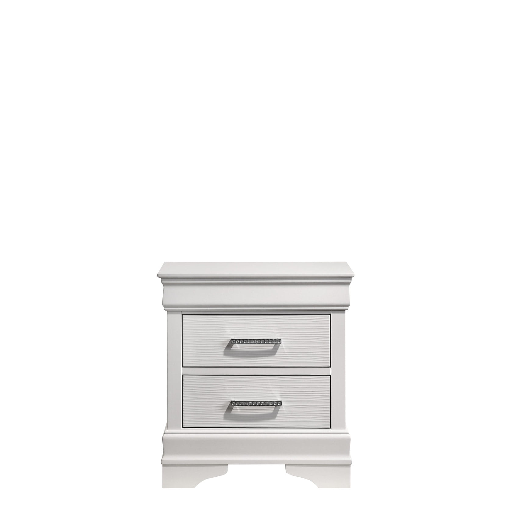 Modern 2-Drawer White Nightstand / Functional Bedroom Storage - Walmart.com