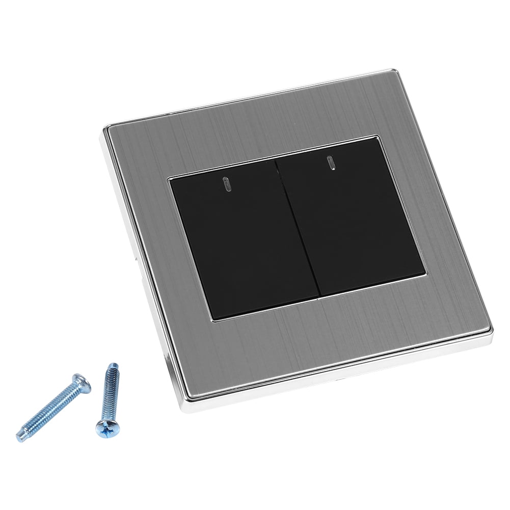 Modern 2-Gang 250V 10A Wall Light Switch Panel with Push Buttons for ...