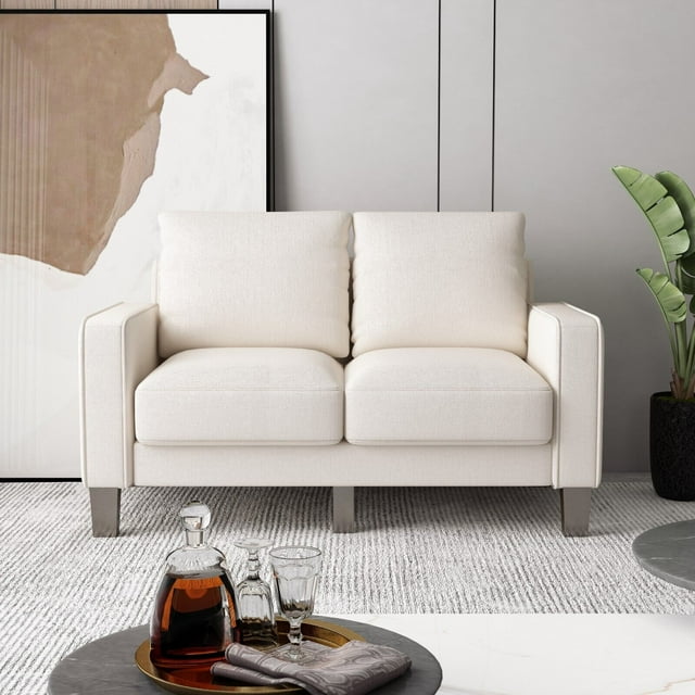 Modern Space-Saving 2-Seater Loveseat: Upholstered Sofa Couch for ...