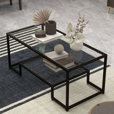 CENZEN Bamboo Coffee Table for Living Room Unique Coffee Tables Low Japanese Style Table for ...