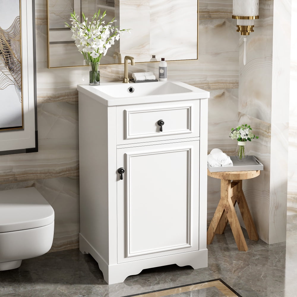 Modern 20" Bathroom Vanity with Ceramic Sink, Soft Close Door ...