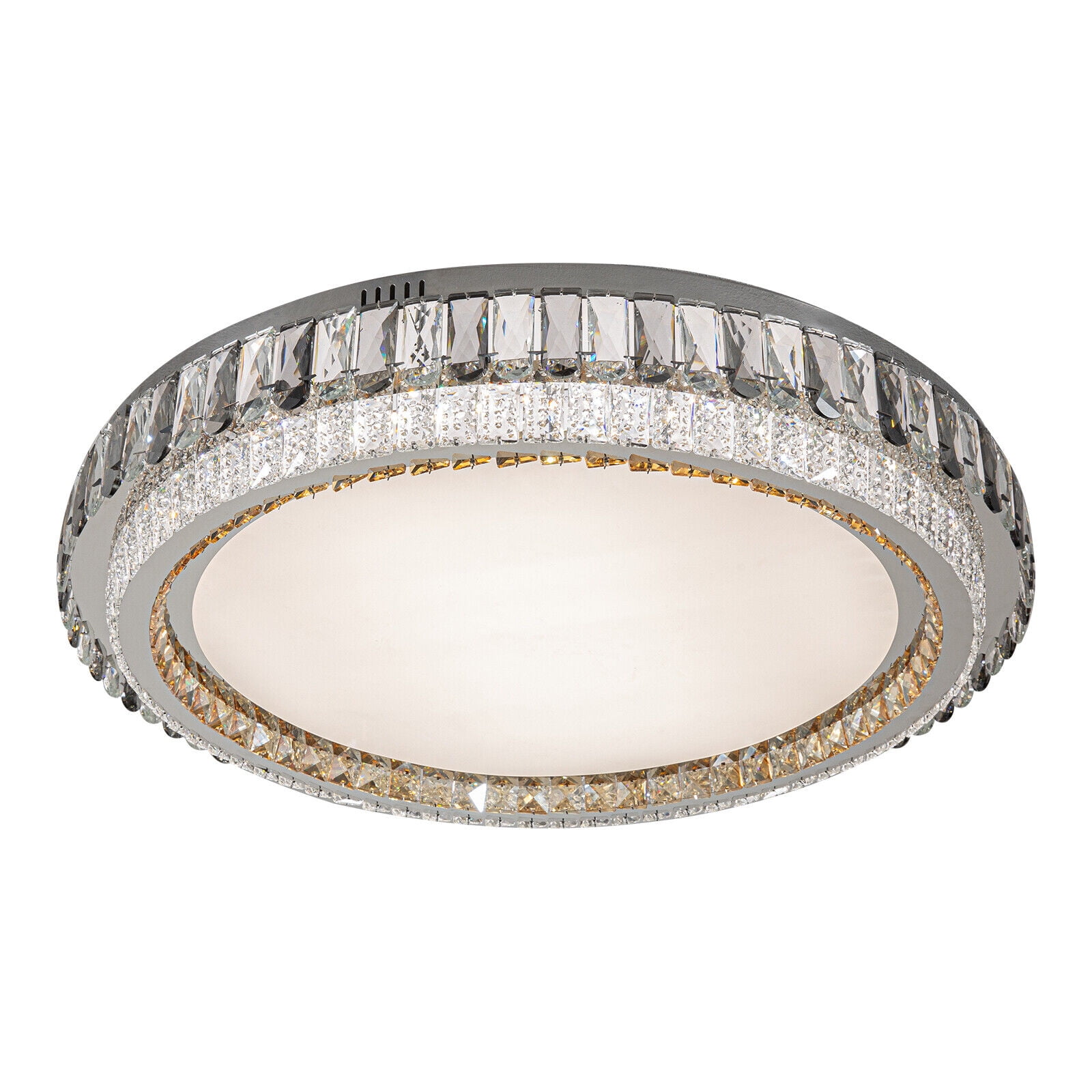 Modern 20" Round Crystal LED Flush Mount Ceiling Light Chrome Base,3 ...