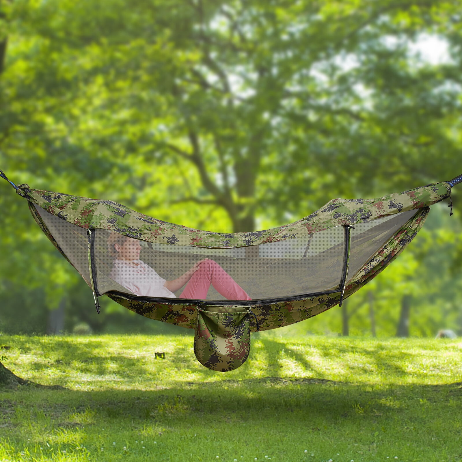 Modern 200kg/440.9lbs Camouflage Color camping Hammock Anti-mosquito ...