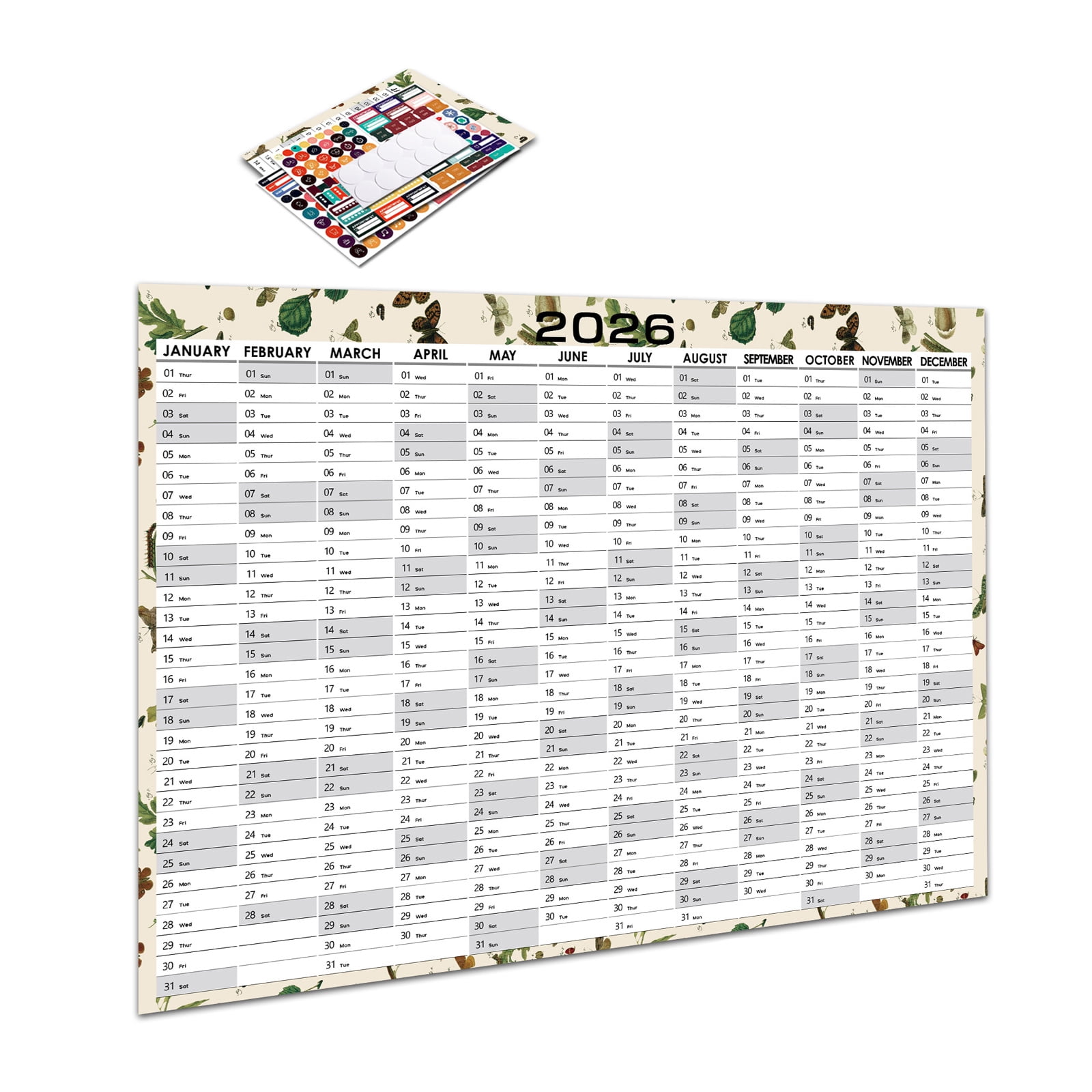 Modern 2026 Wall Planner With Tear-Resistant Paper Perfect For English ...