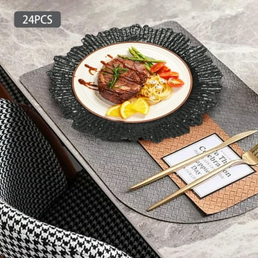 BalsaCircle 24 Terracotta Gold 13" Acrylic Wooden Textured Round ...