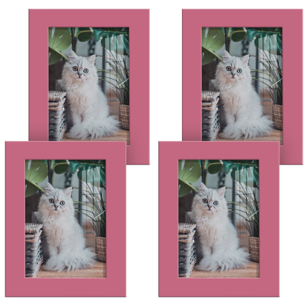 Modern 3.5 in. x 5 in. Hot Pink Picture Frame (Set of 4) - Walmart.com