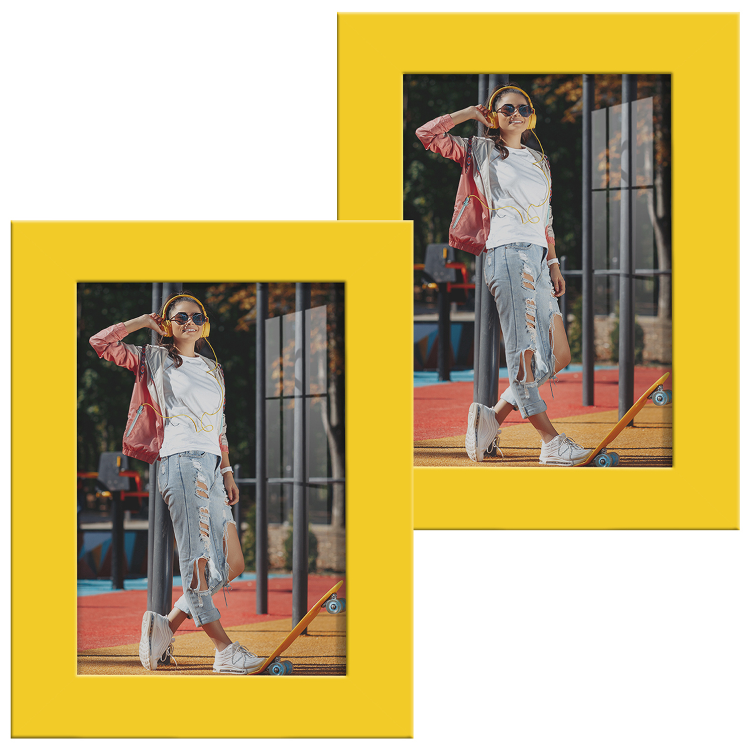 Modern 3.5 in. x 5 in. Yellow Picture Frame (Set of 2) - Walmart.com