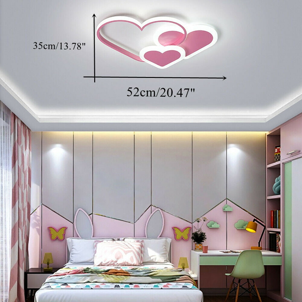 Modern 3 Heart-Shaped Romance Ceiling Light with Remote Control ...