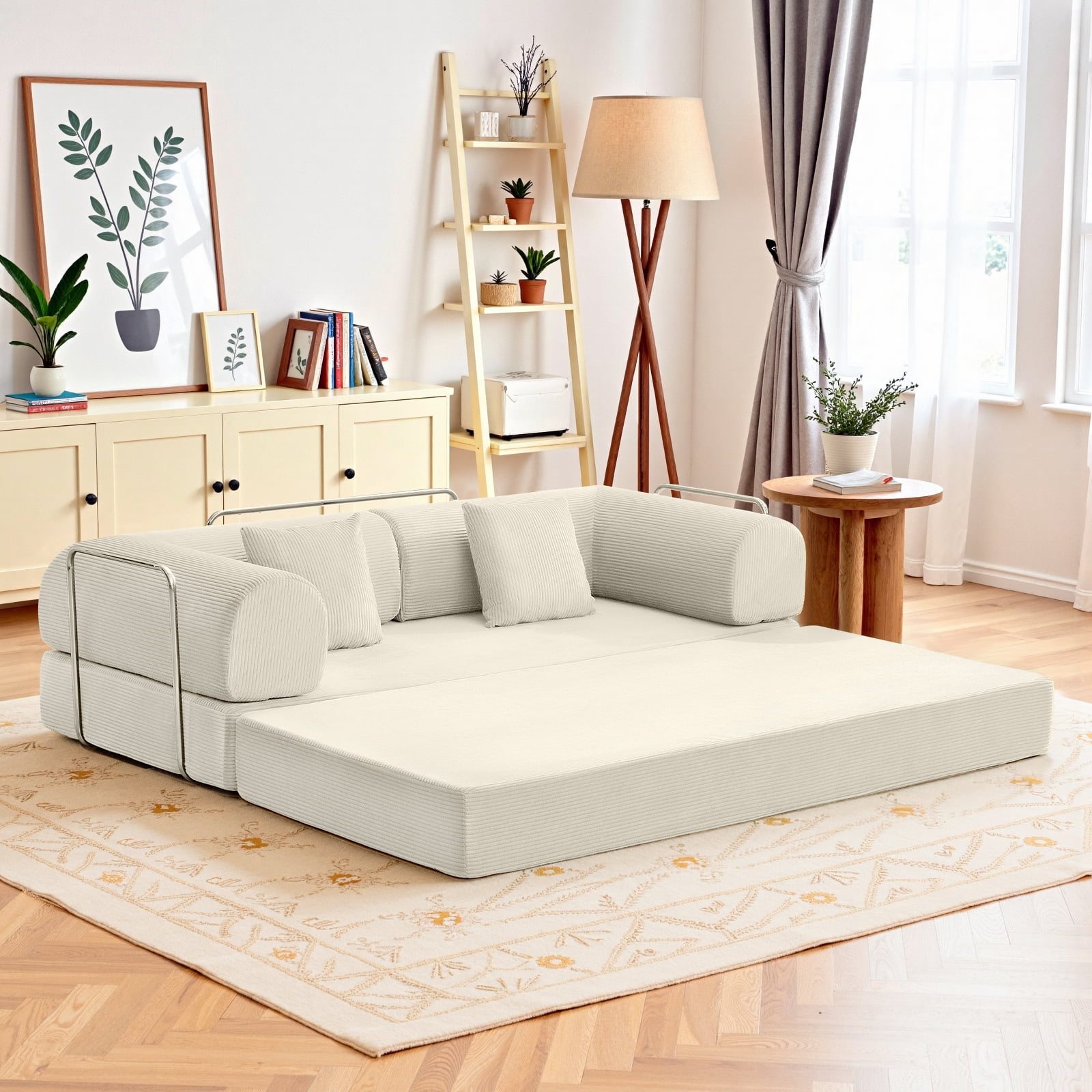 Modern 3-Person Convertible Sleeper Sofa Bed, 4-in-1 loveseat Sleeper ...