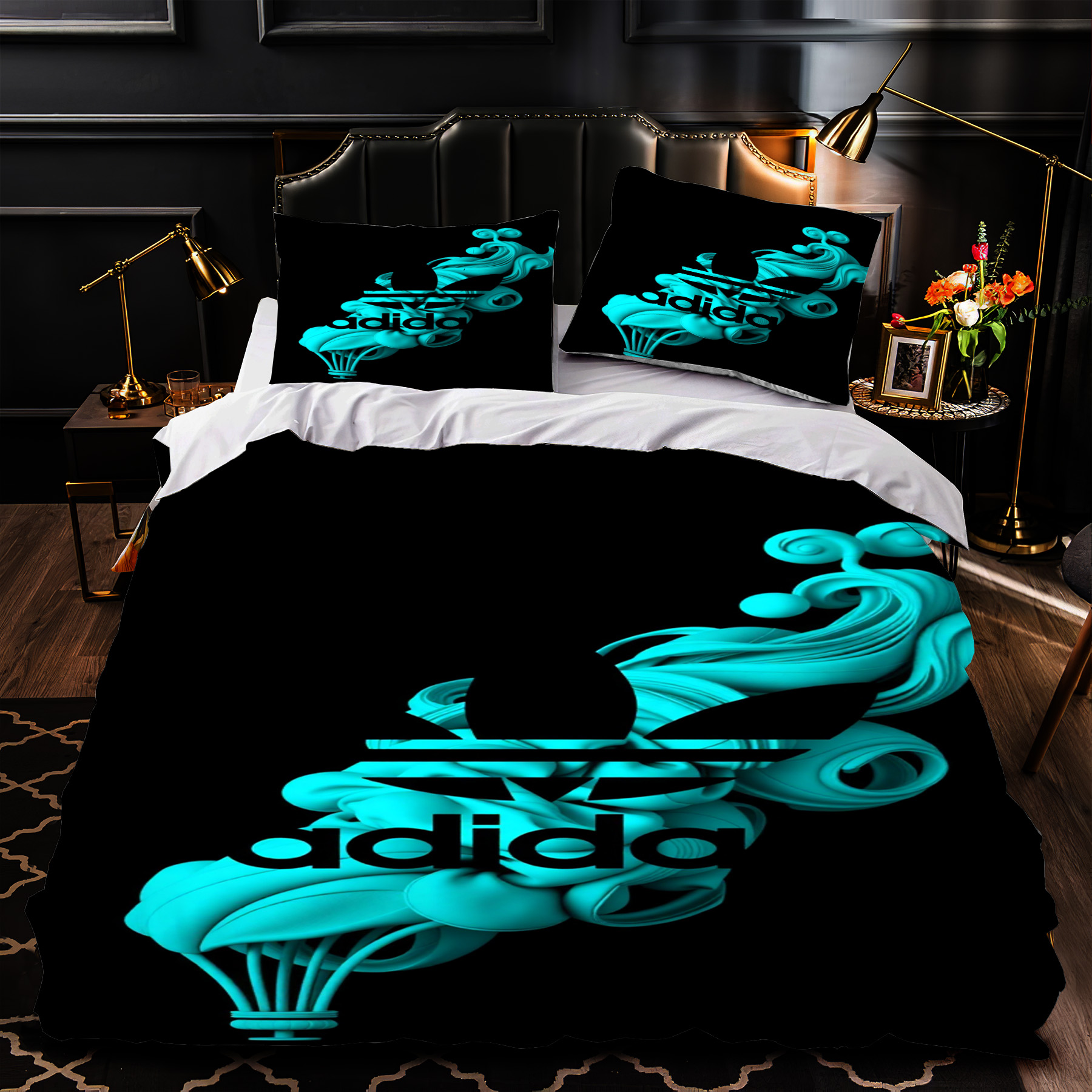Modern 3-Piece Duvet Cover Set Black and White Color Scheme Elegant ...