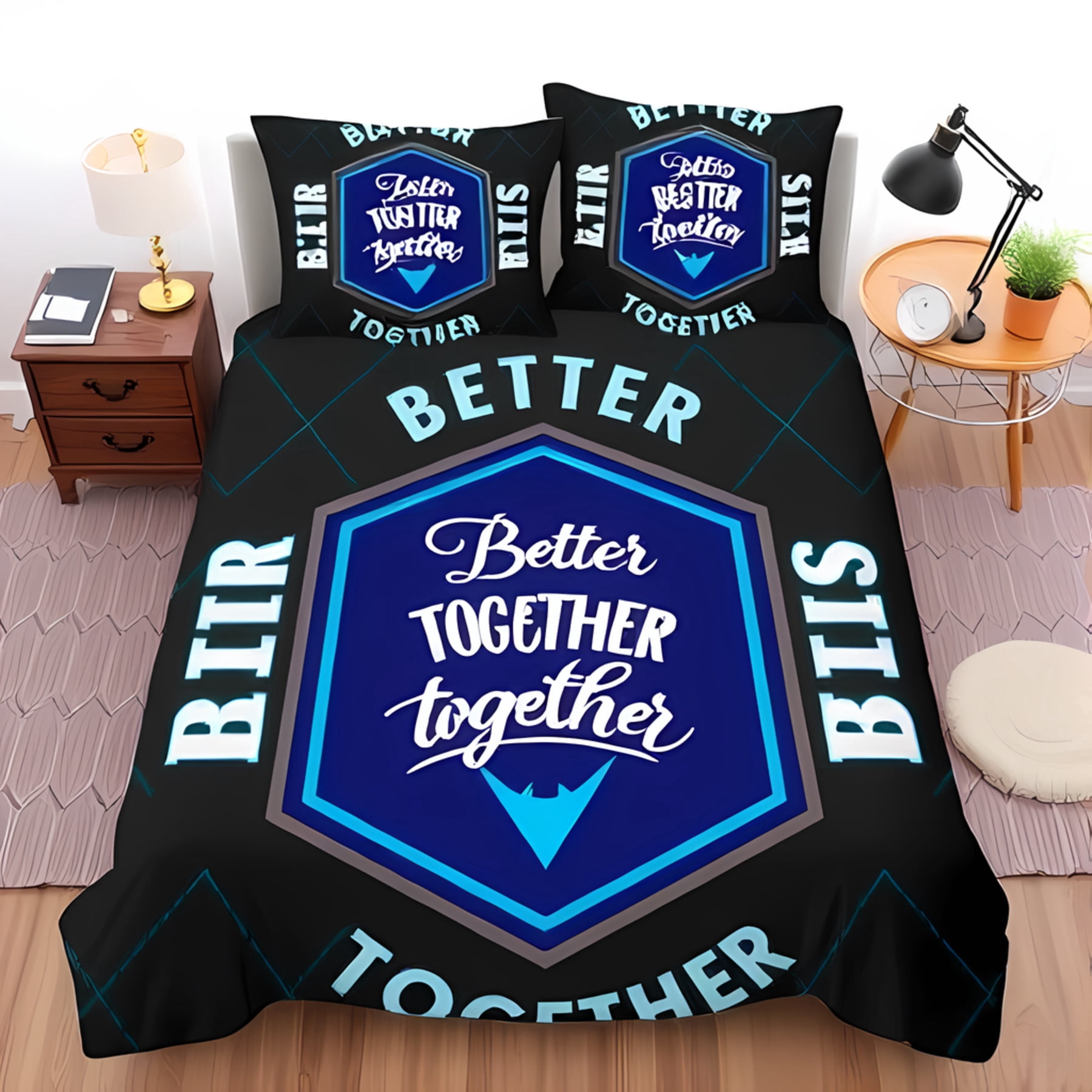 Modern 3-Piece Duvet Cover Set with Bold Geometric Design Central ...
