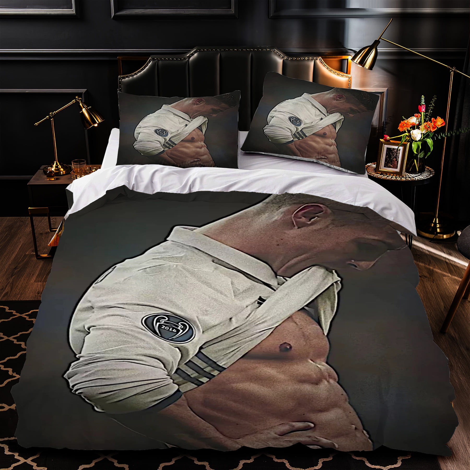 Modern 3-Piece Duvet Cover Set with Bold Shirtless Male Figure Design ...