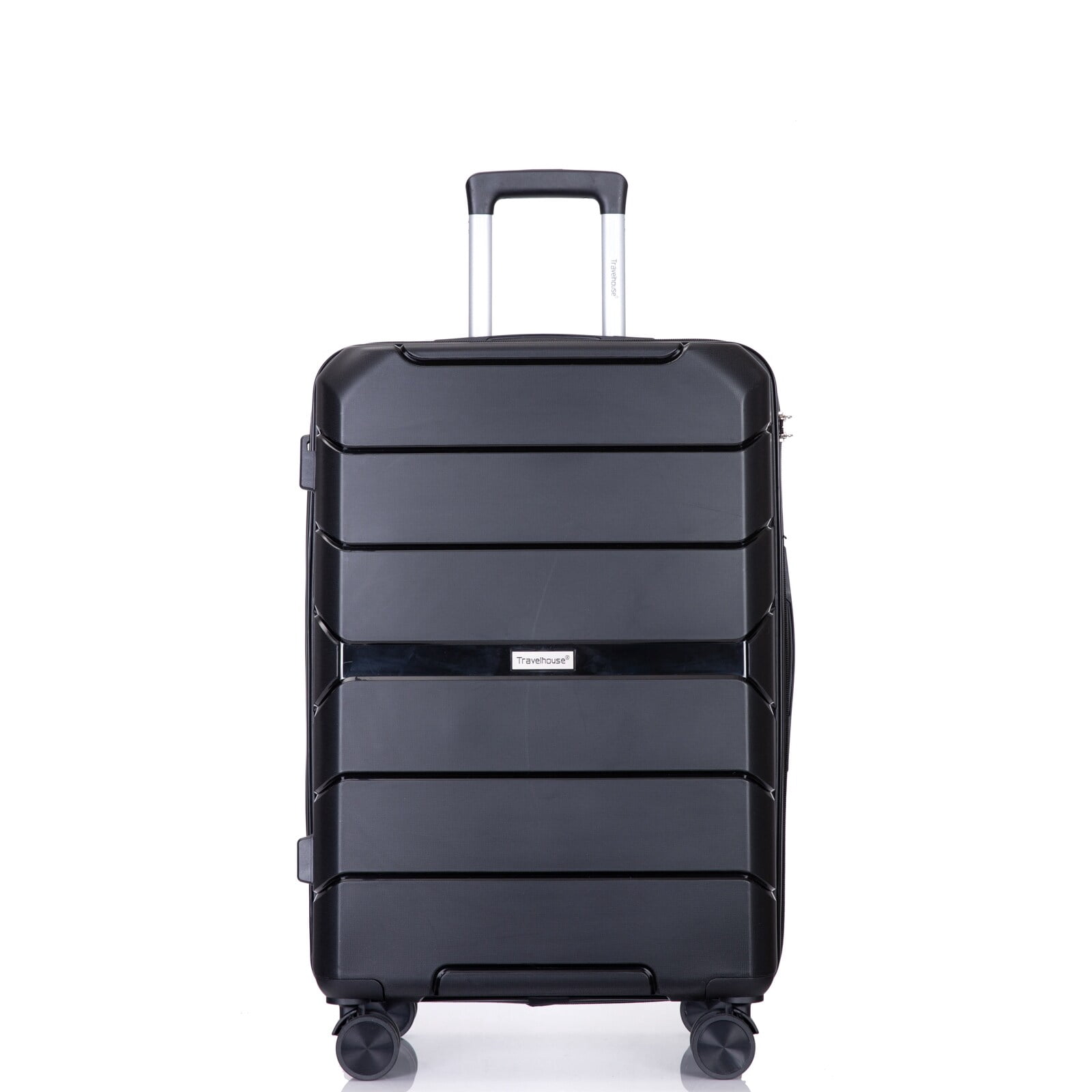 Modern 3-Piece Hardshell Suitcase with TSA Lock Black - Walmart.com