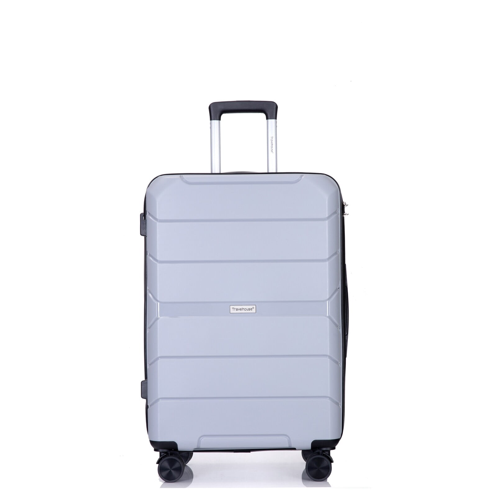 Modern 3-Piece Hardshell Suitcase with TSA Lock Silver - Walmart.com