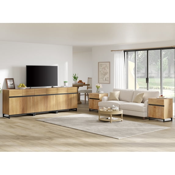 Modern 3-Piece Living Room Set – 94.5" TV Stand + 2 End Tables with ...