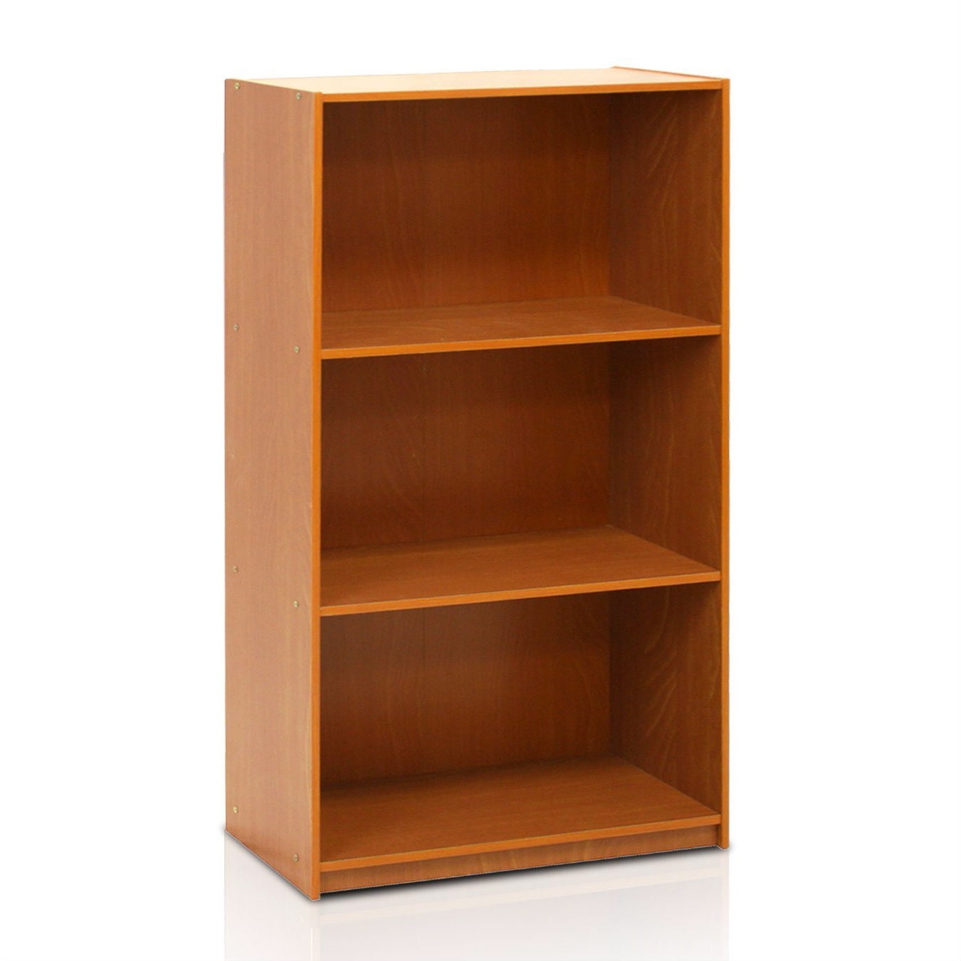Modern 3-Shelf Bookcase in Light Cherry Wood Finish - Walmart.com