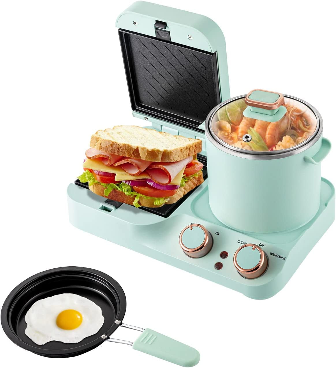 Modern 3 in 1 Breakfast Station, 600W Electric Mini Toaster, Bread ...