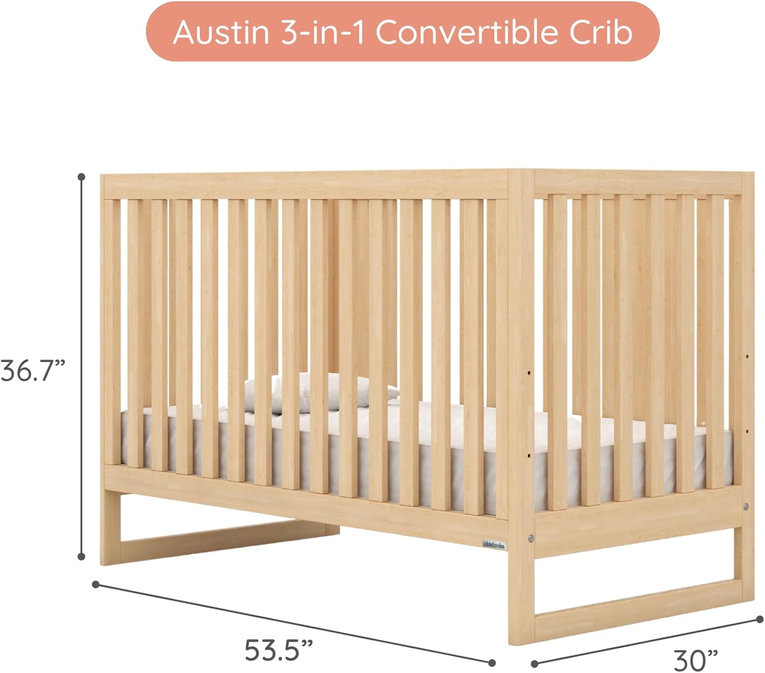 Modern 3-in-1 Convertible Crib with Toddler Bed & Daybed Option ...