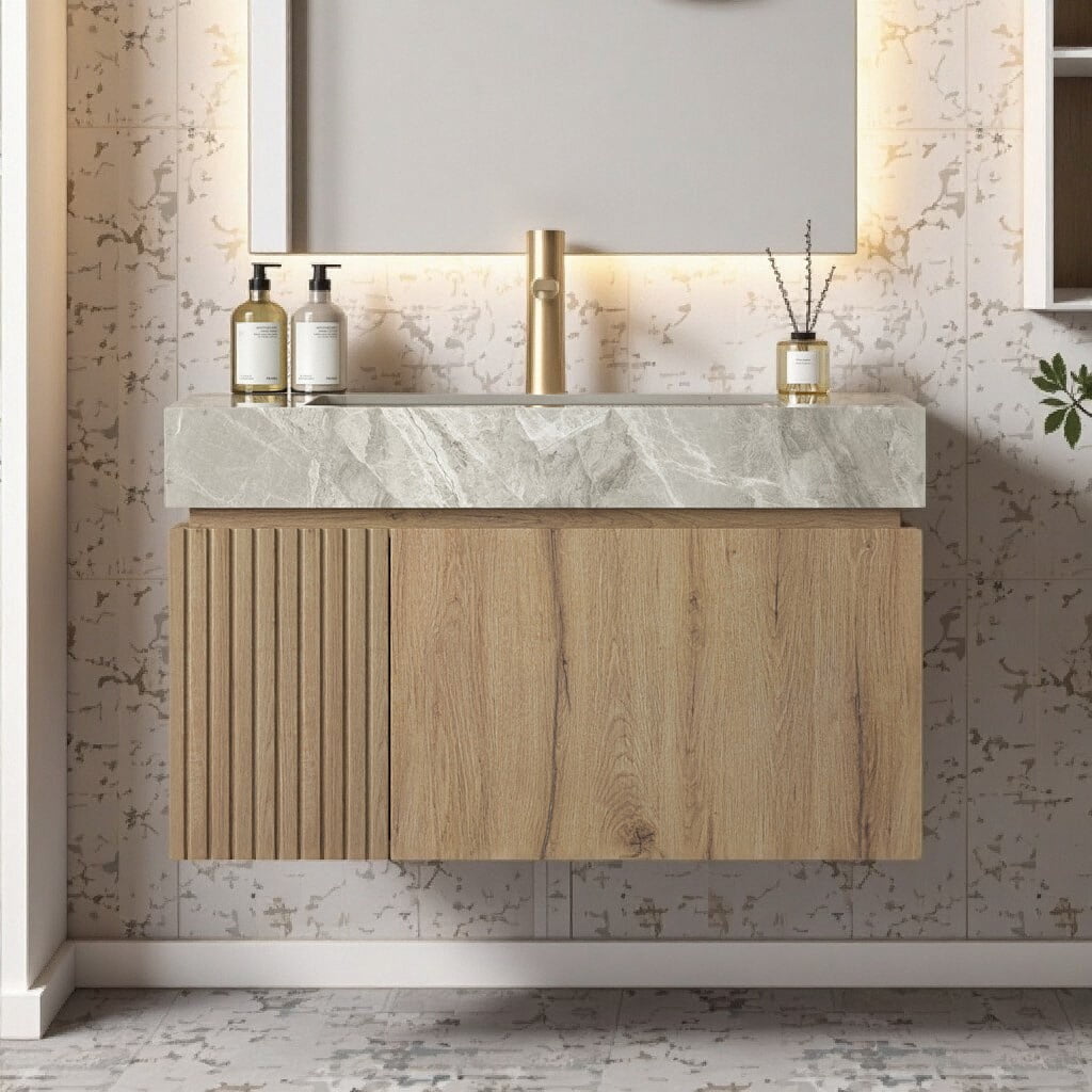 Modern 30" Floating Bathroom Vanity with Sink - Spa-Inspired Wall ...