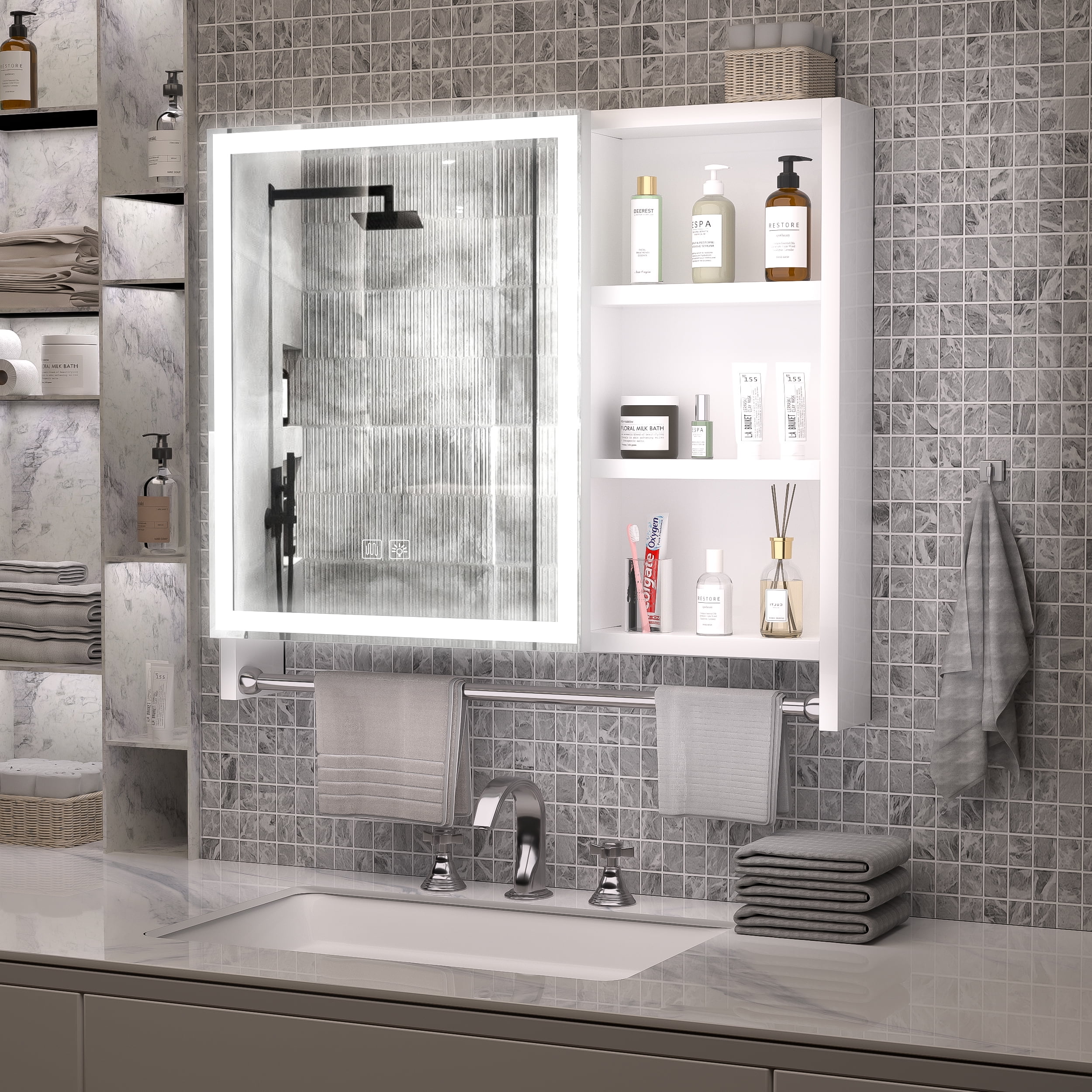 Modern 32 x 28 inches Aluminium Bathroom Cabinets, Medicine Cabinets ...