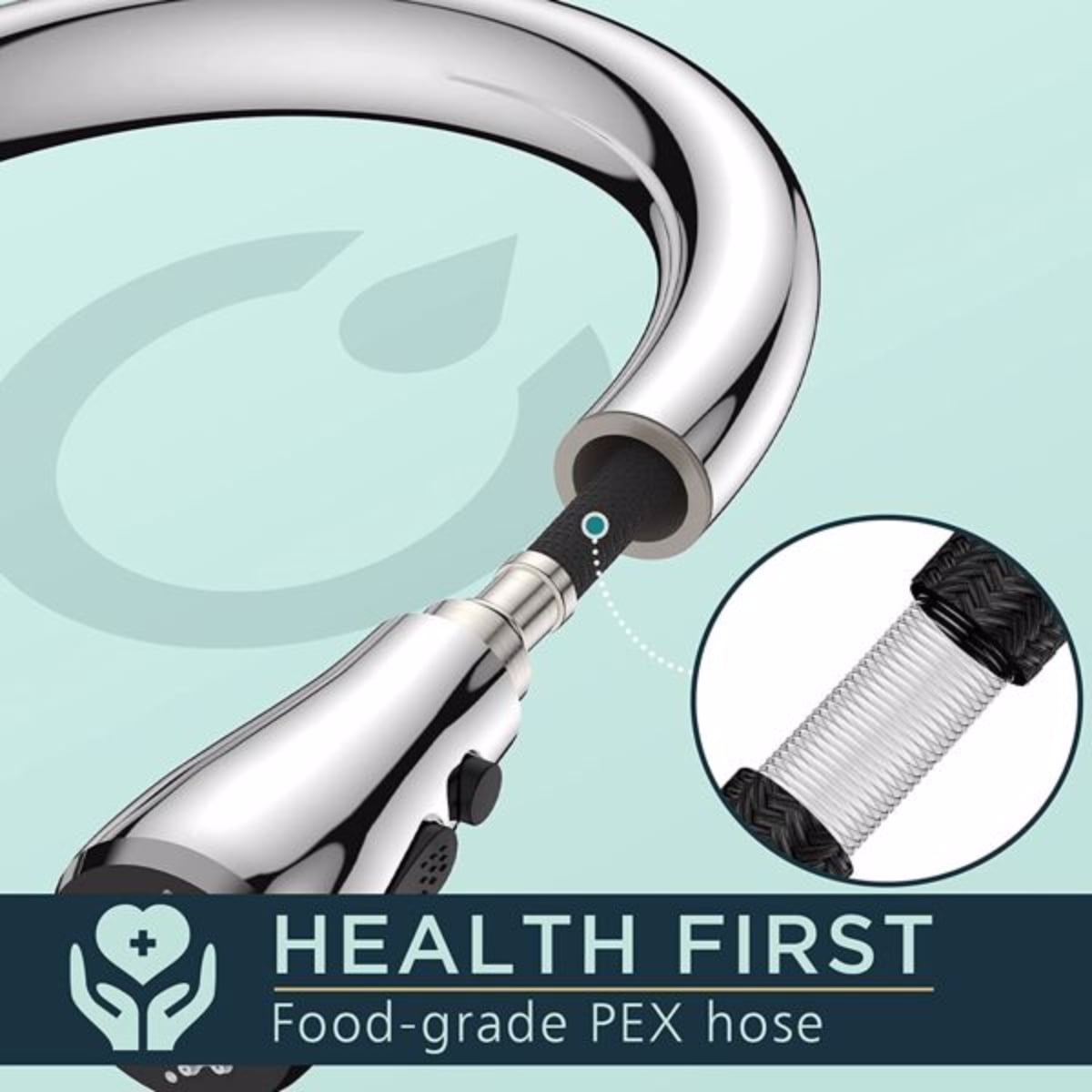 Modern 360° Pull Out Spout Spray Single Lever Kitchen Sink Mixer Taps ...