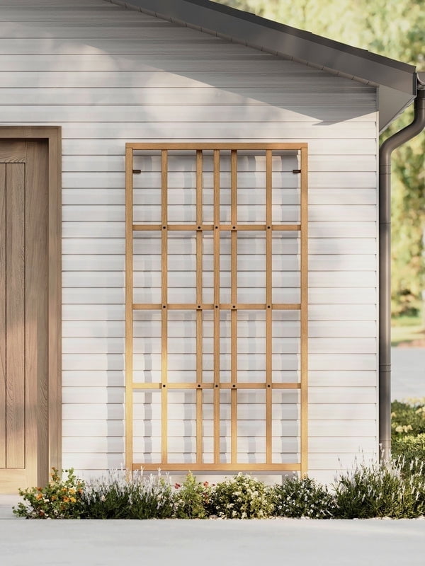 Modern 39" L x 77" H Cedar Wood Trellis, Golden Brown - Walmart.com
