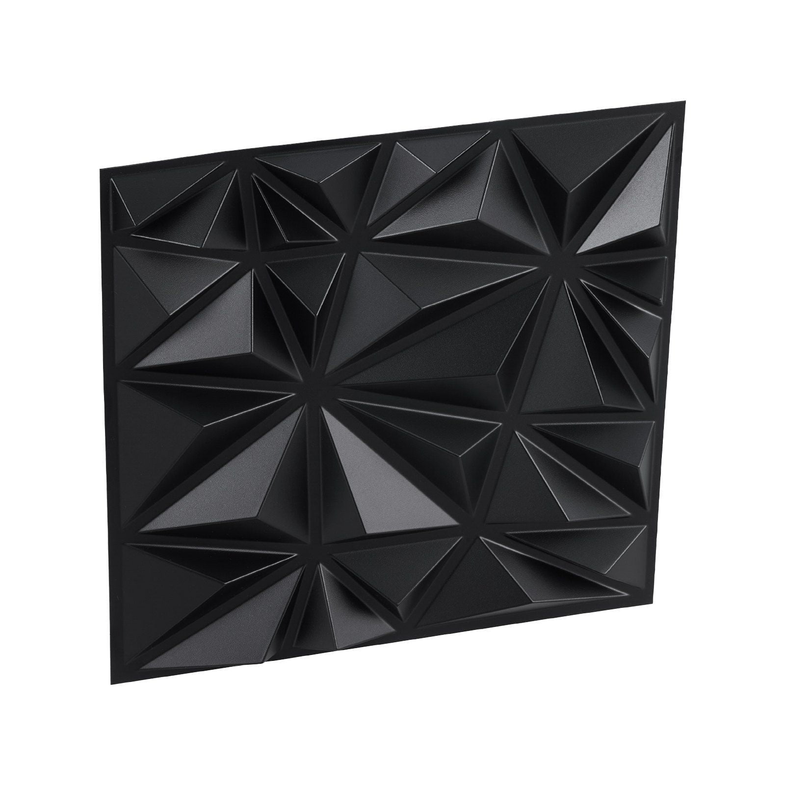 Modern 3D Diamond Wall Panels, 33-Pack, 11.81x11.81", Matte Black PVC ...