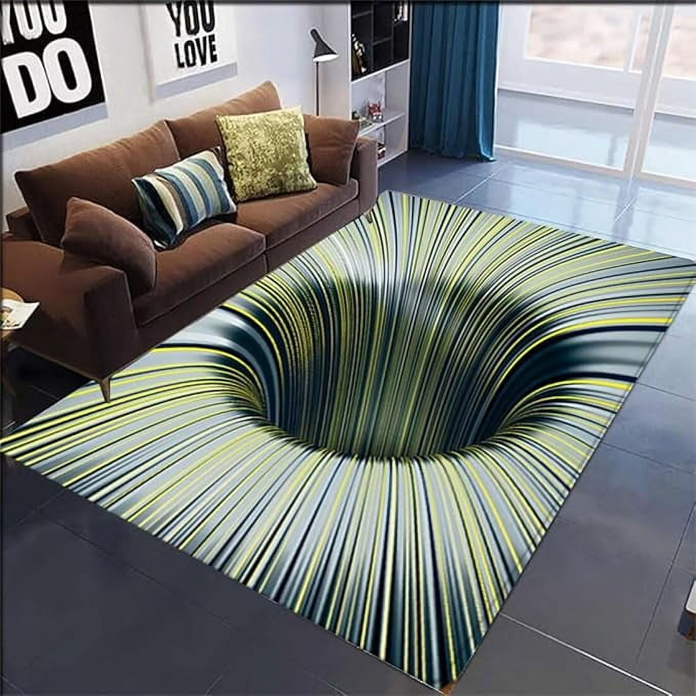 Modern 3D Optical Illusion Rugs For Kids Playroom Game Room Decor ...