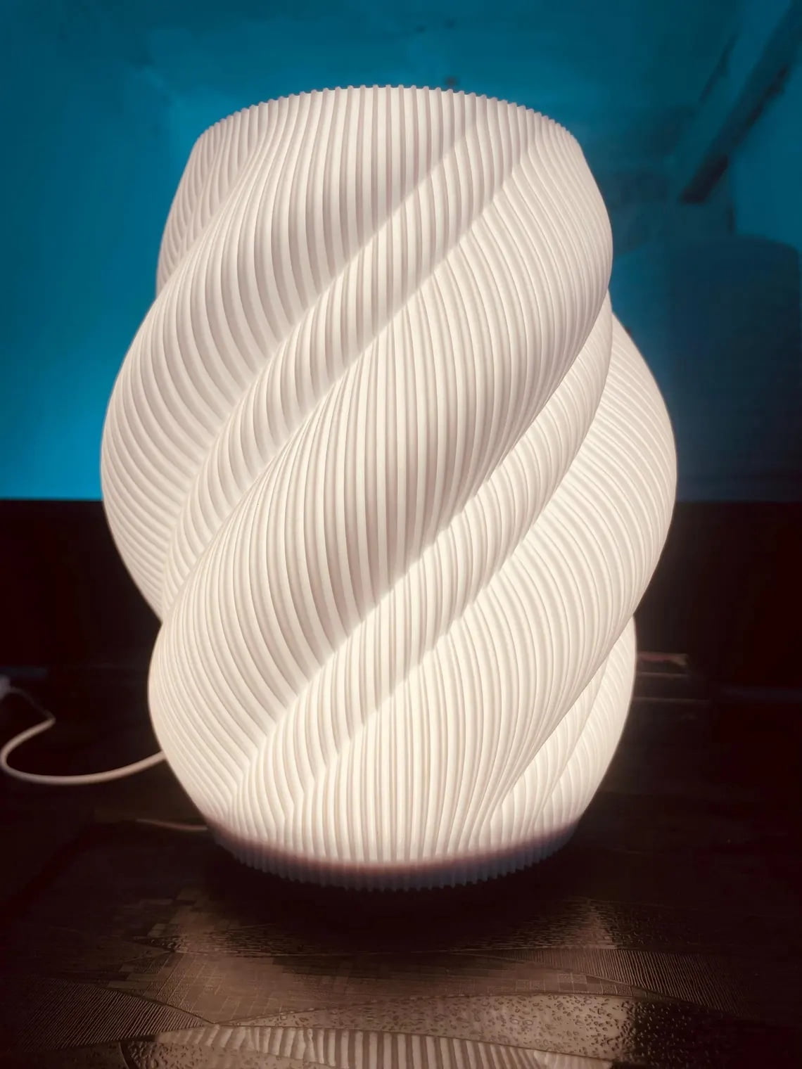 Modern 3D Printed Table Lamp-Soft Glowing Nightstand Light, Aesthetic ...