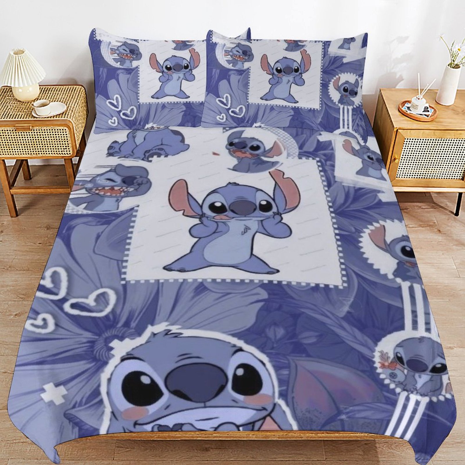 Modern 3D Stitch Bedding Set with Zipper Closure for Girls & Boys ...