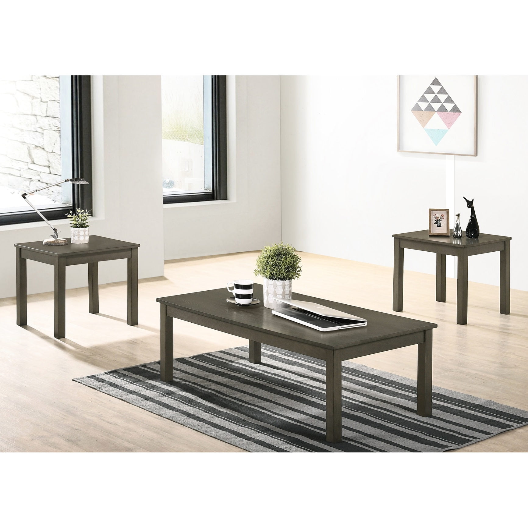 Modern 3pc Coffee Table Set / Primary Living Area / Compliments Lamp ...