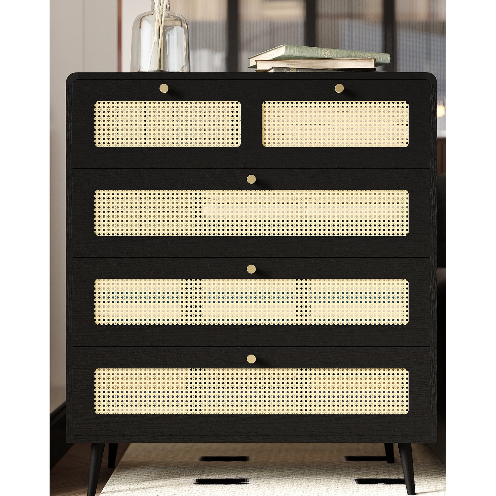 Modern 4 Drawer Dresser, Bedroom Storage With Metal Handles And ...