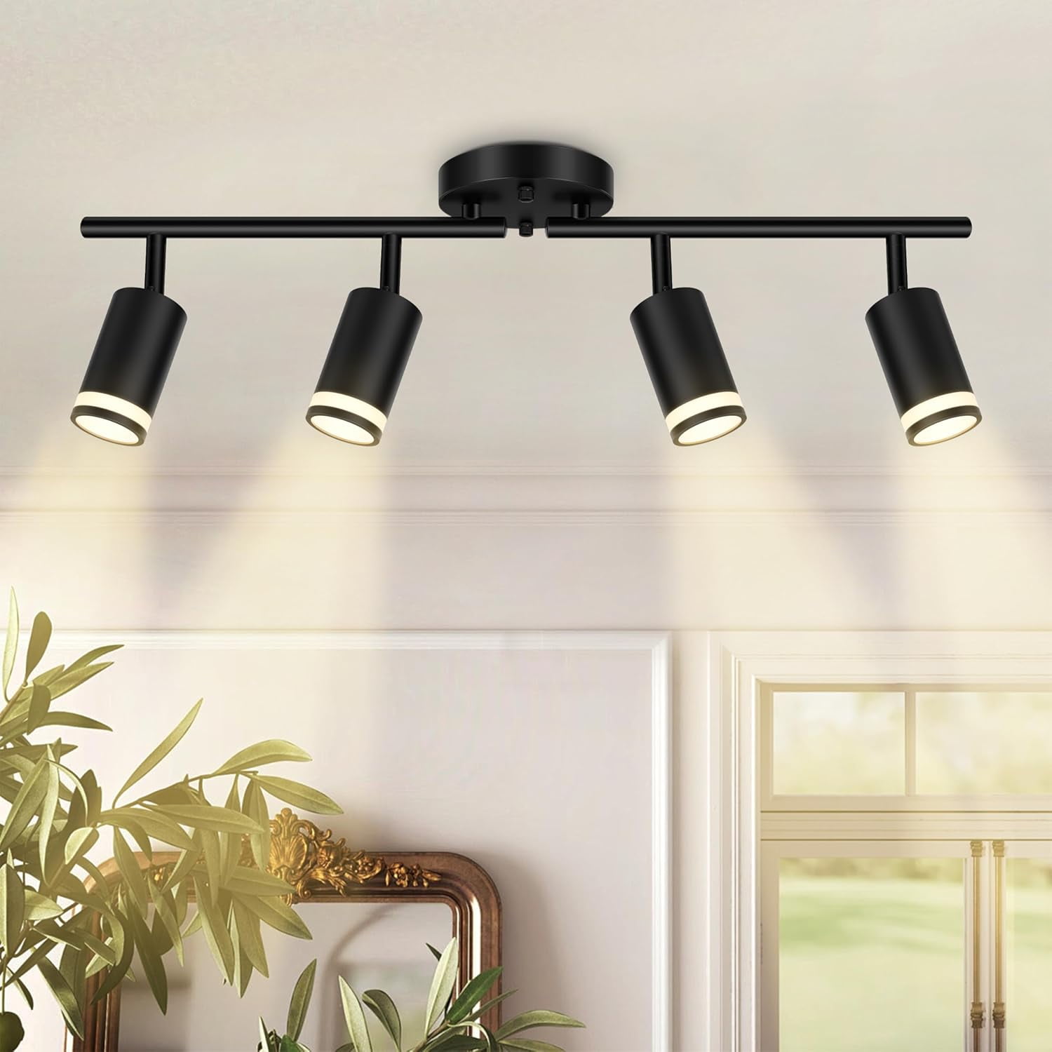 Modern 4-Light Track Lighting Flush Mount Ceiling Spot Lights Fixture ...