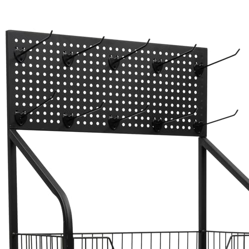 Modern 4-Tier Black Retail Display Rack Stand with Snack Baskets ...