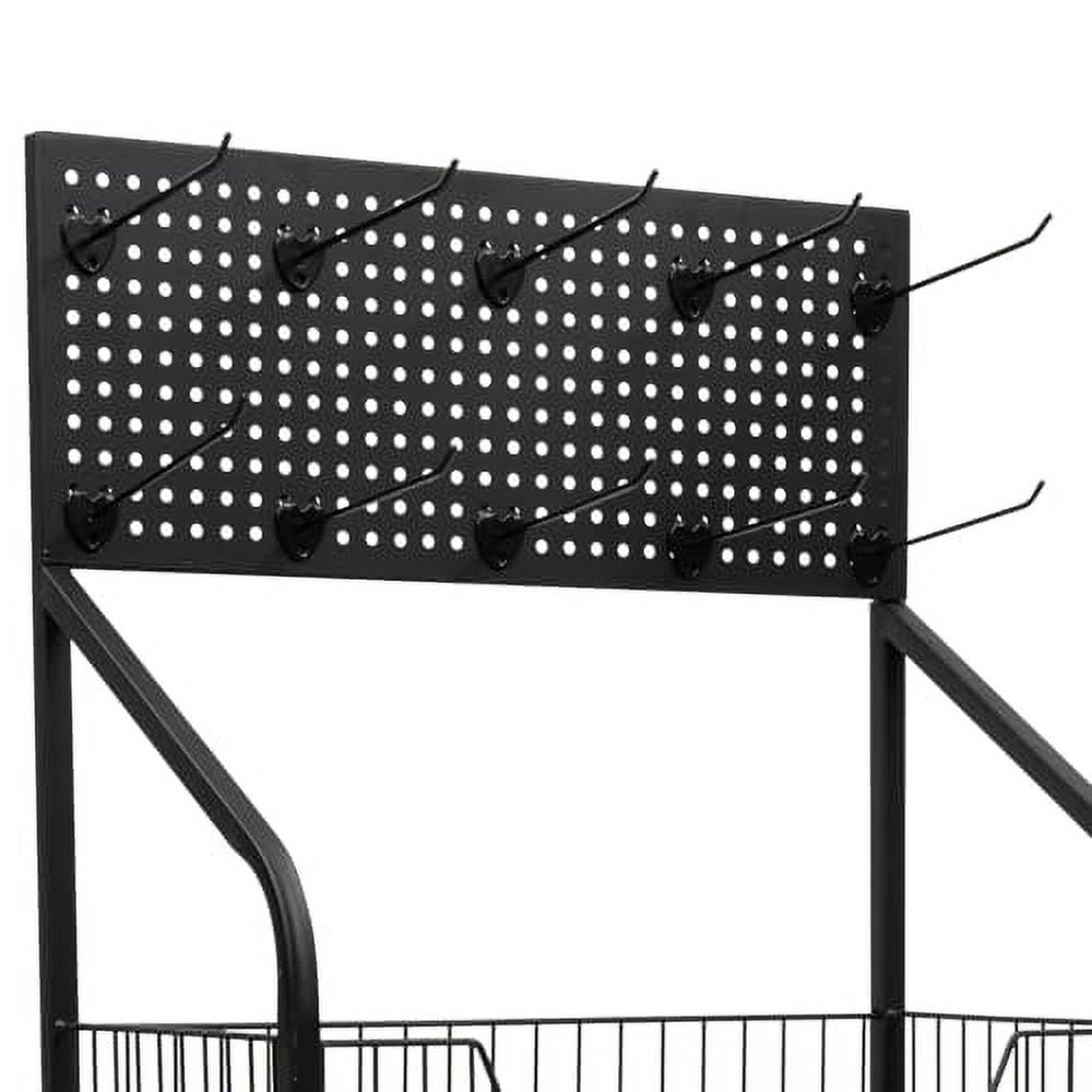 Modern 4-Tier Black Retail Display Rack Stand with Snack Baskets ...