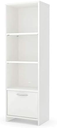 Modern 4 Tier Bookcase, 55" Wood Bookshelf with Adjustable Shelves and ...