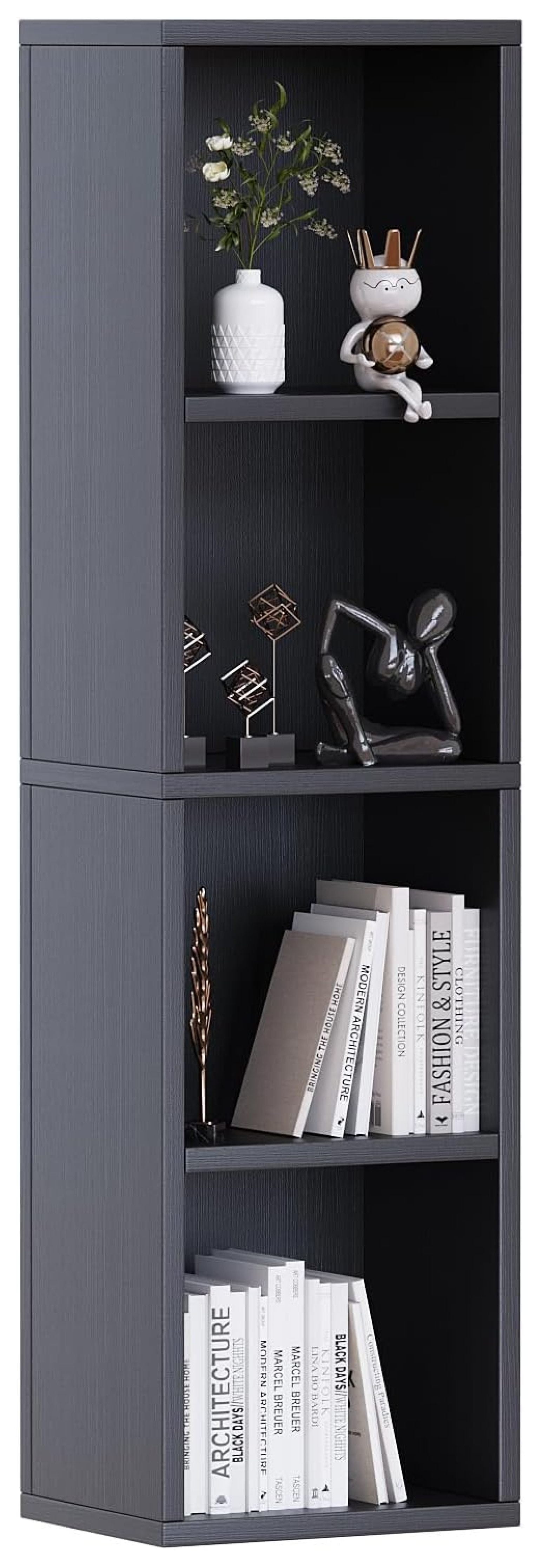 Modern 4-Tier Open Bookcase and Bookshelf, Floor Standing Bookcase ...
