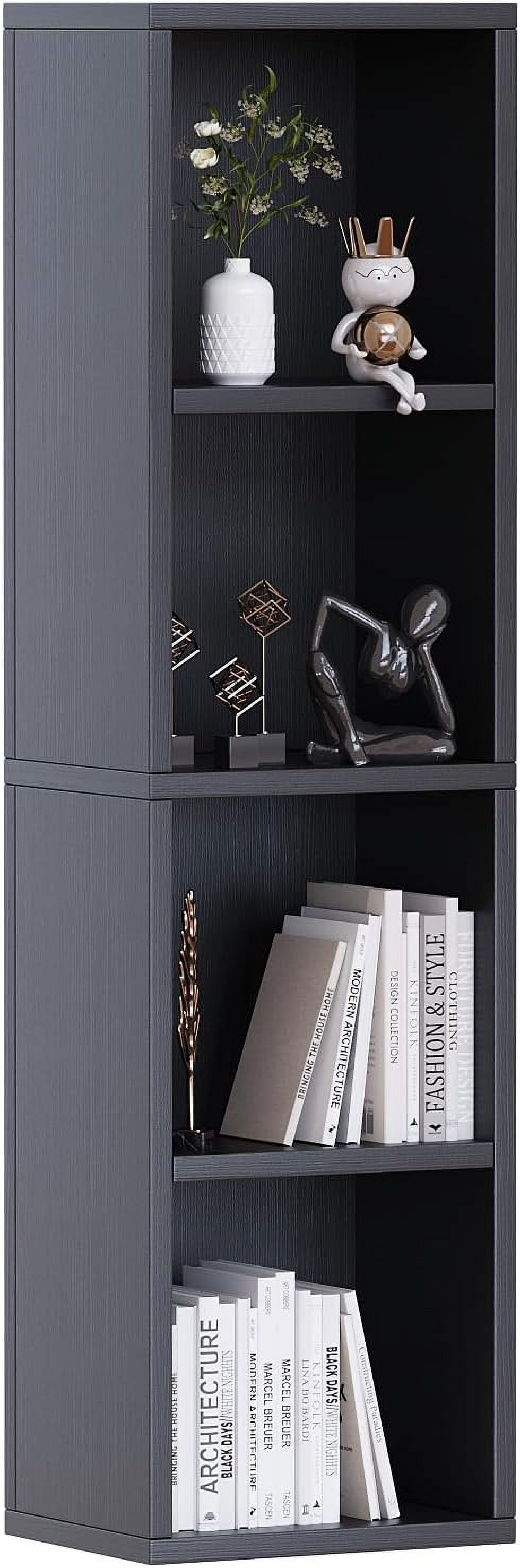 Modern 4-Tier Open Bookcase and Bookshelf, Floor Standing Bookcase ...