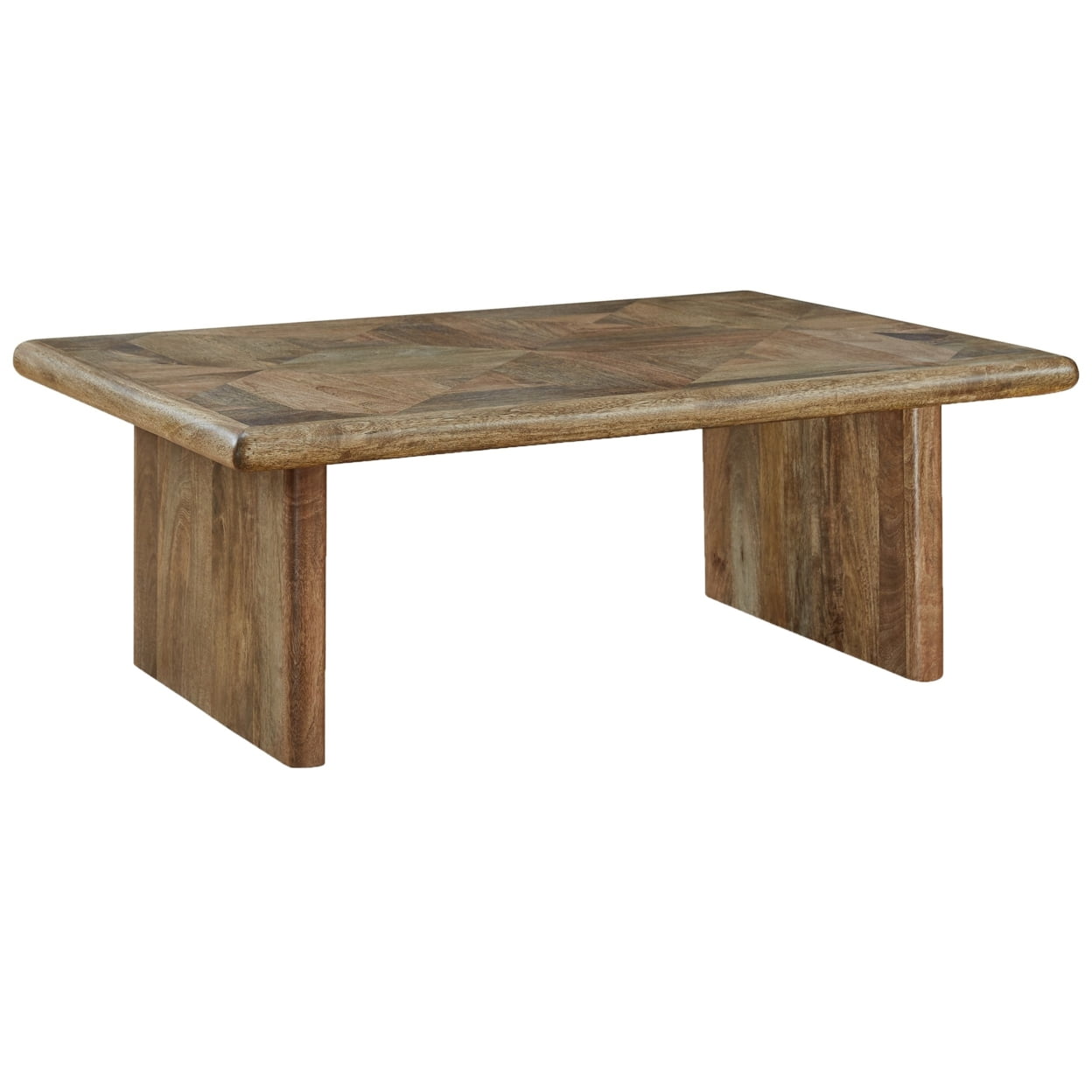 Modern 46 Inch Coffee Table, Minimalistic, Solid Mango Wood, Natural ...