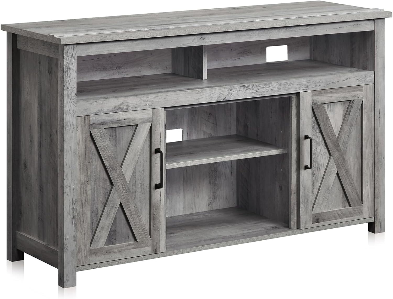 Modern 48 Inch Barn Door Wood TV Stand & Media Entertainment Center ...