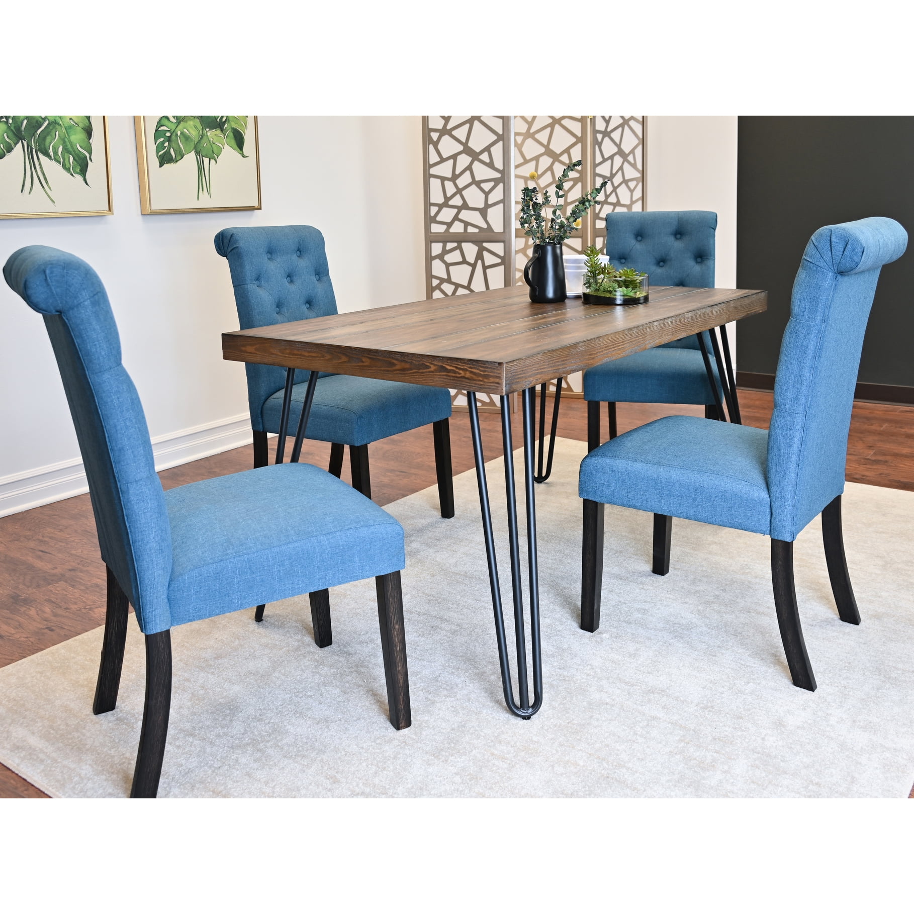 Modern 5 Dining, Engineered Wood Tabletop Feature, Chair Legs, Home ...