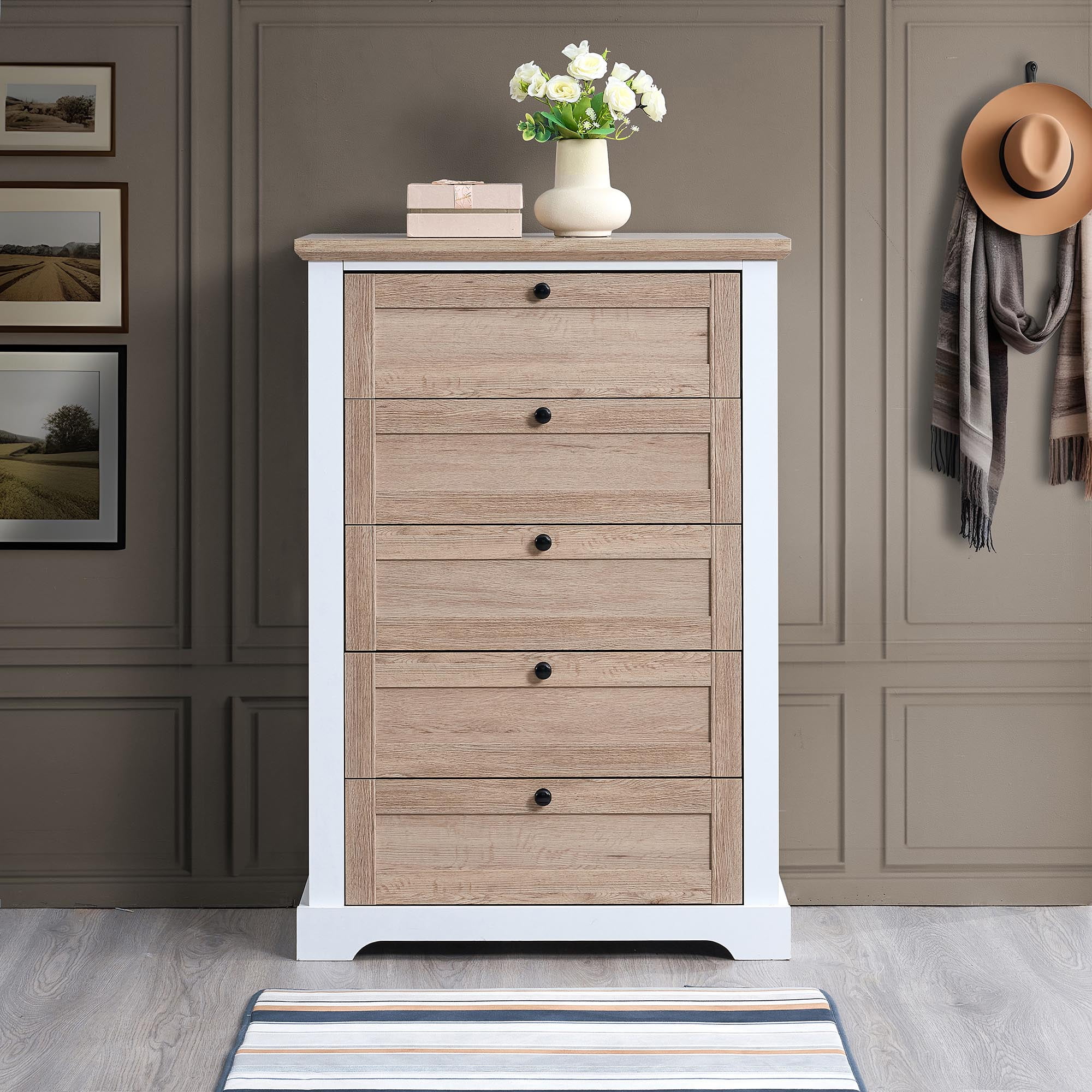 Modern 5 Drawer Chest with Interlock Drawer Feature – Drawer Slide And ...