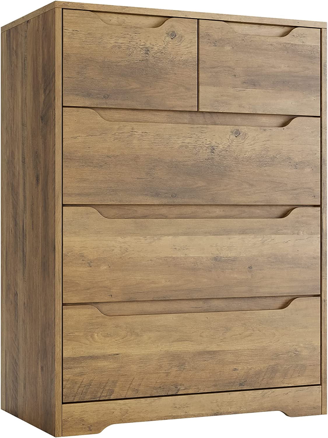 Modern 5 Drawer Dresser Chest of Drawers with Storage Wood Clothing ...