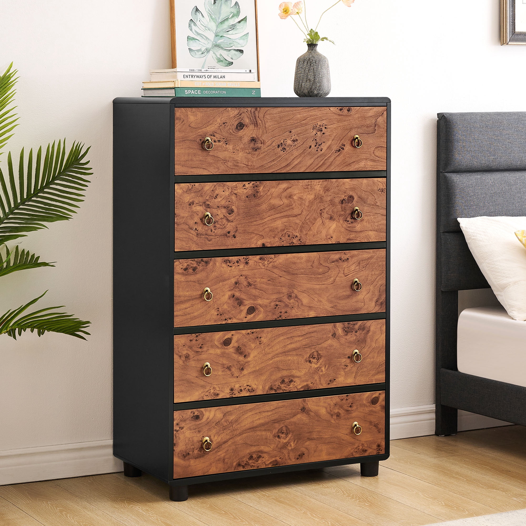 Modern 5 Drawers Dresser for Bedroom, 46" Tall Dressers & Chests of ...